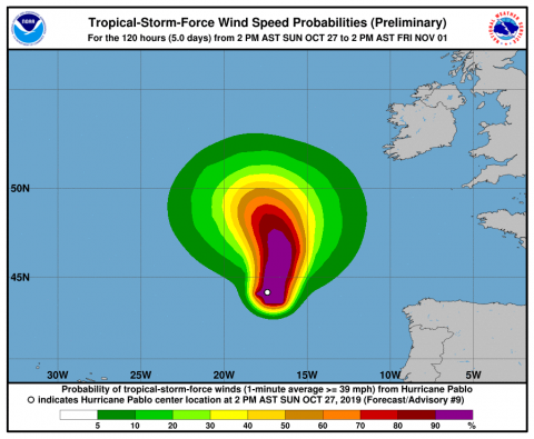 Hurricane Pablo forms in Bay of Biscay - sets records - Carvemag.com