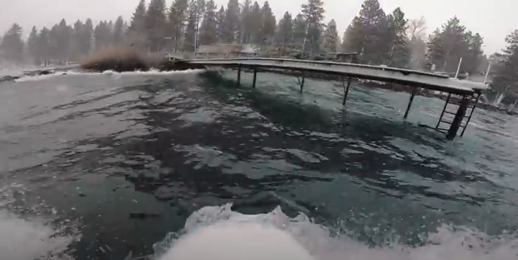 Shooting a pier, on a lake, in a snow storm during lockdown ...